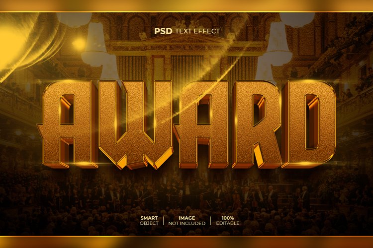 Award 3D editable text effect