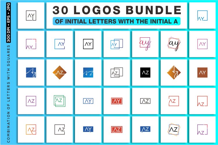 30 LOGOS BUNDLE OF INITIAL LETTERS WITH THE (4280001)