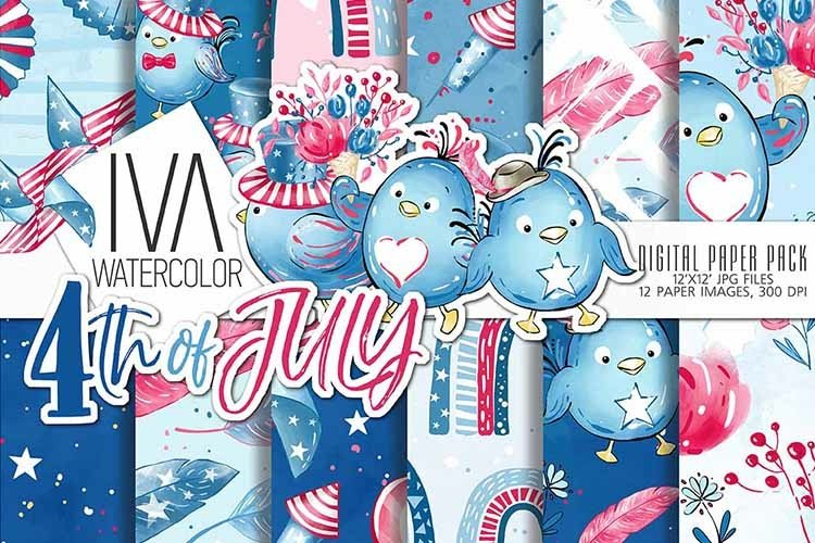 4th of July Digital Paper