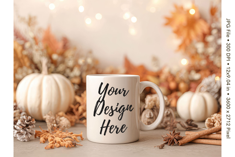 Fall Autumn Coffee Mug Mockups Template Blank (6374761)
