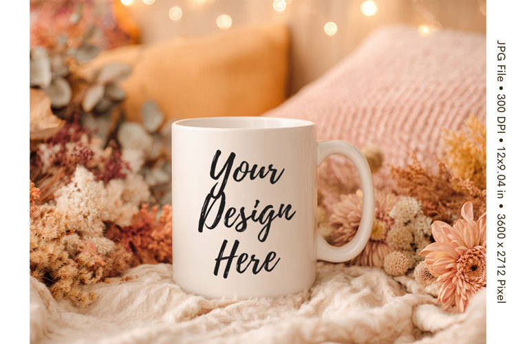 Fall Autumn Coffee Mug Mockups Template Blank (6374726)