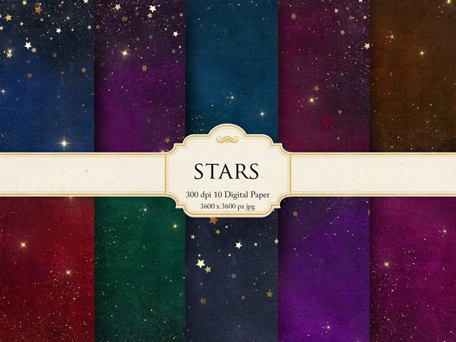 Valentines Star Digital Paper