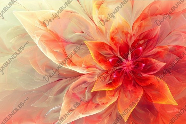 Stunning abstract digital art of a blooming flower in vibran