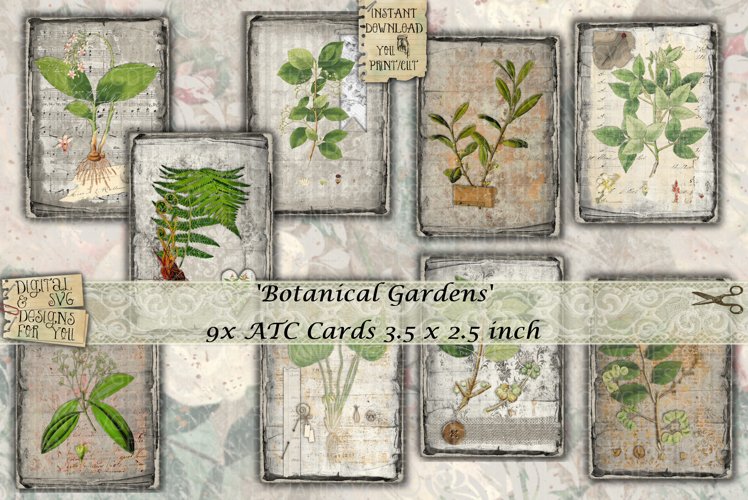 Botanical | ATC | Journal Cards | Printable cards