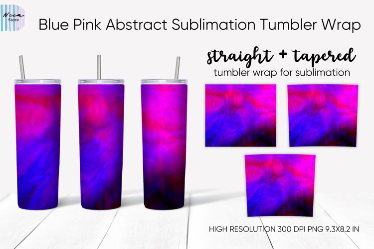 Blue Pink Abstract Sublimation Skinny Tumbler Wrap (1355919)