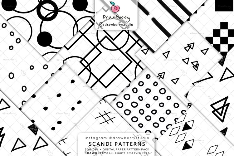 Scandi Pattern Minimal Digital Paper DP010