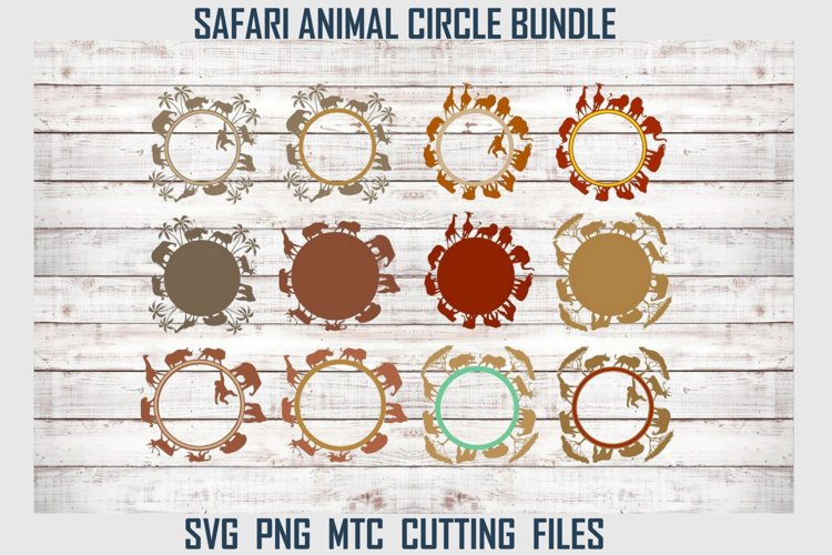 Safari Animal Circle Bundle SVG Cut File Bundle (198399) | SVGs ...