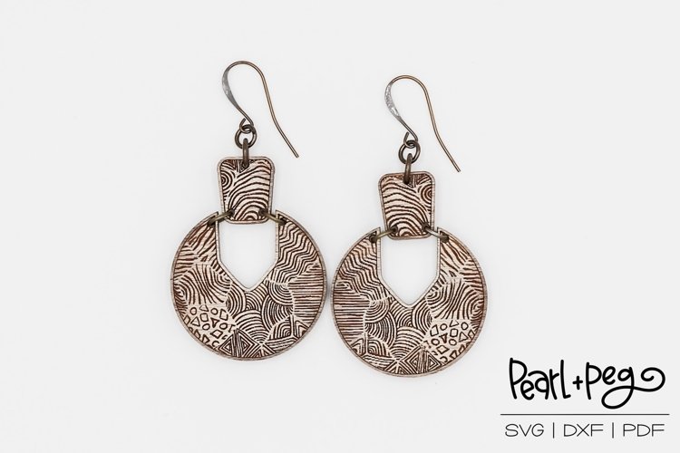 Pattern Mash Up Two Part Laser Engraved Earring Download