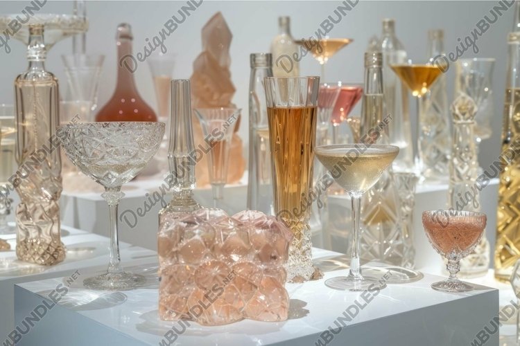 Elegant glassware collection on display
