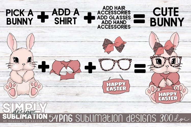 Build A Bunny Easter Png Bundle | Dress Up Your Own Bunny - Free Design ...