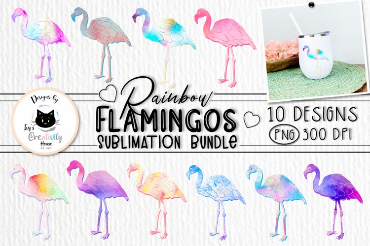Watercolor Flamingo Sublimation Bundle | Summer Clipart (1365924 ...