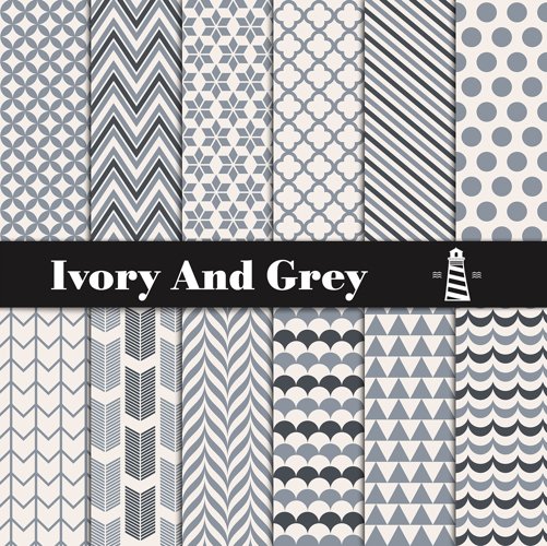 Ivory And Grey Digital Paper