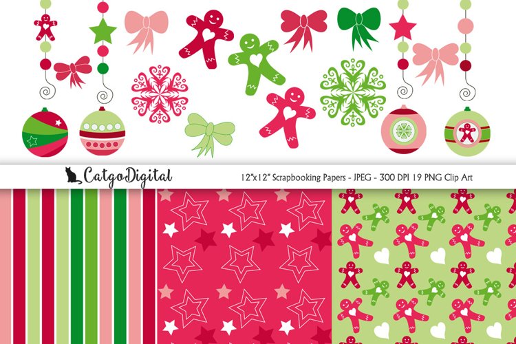 Christmas Scrapbooking Papers and Clip Art