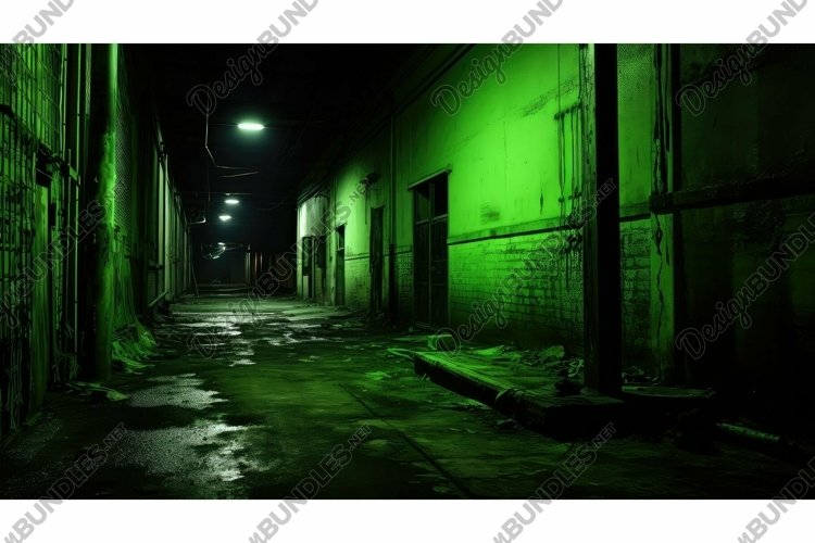 shadows neon green light