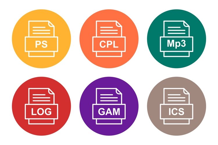Set Of File Formats Icons (452553)