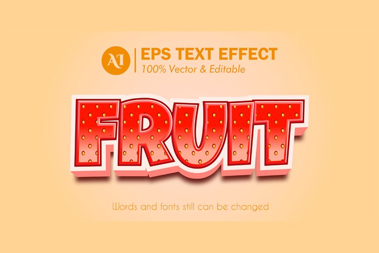 Stanberry Fruit Editable Illustrator Text Effect