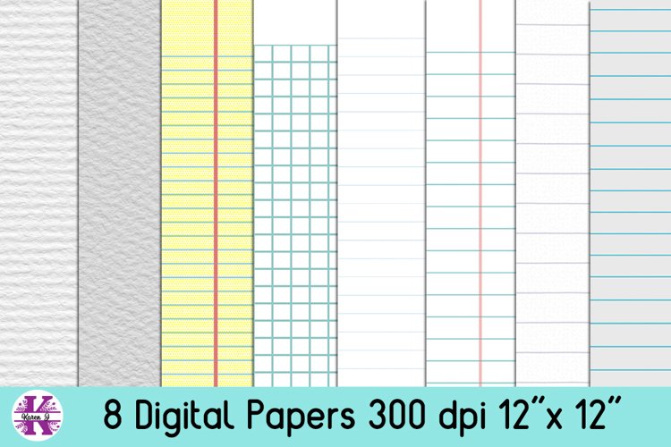 Digital lined Paper Textures|Backgrounds - JPG (260178) | Backgrounds ...