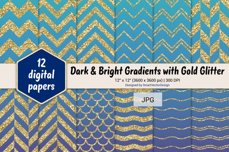 Gold Glitter Chevron Pattern