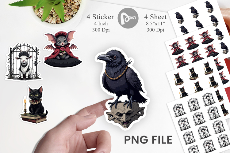 Gothic Baby Animals Sticker (5653440)