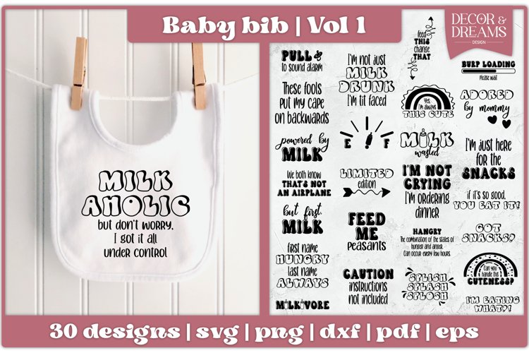 Funny Baby Bib SVG Bundle | Baby Bib sayings SVG Bundle
