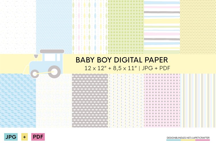 Baby boy soft colors digital paper | 12x12 & Letter size