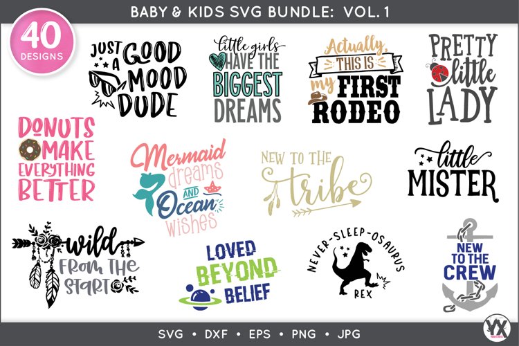 Misc. Kids Bundle - 40 Assorted SVG Designs (710962) | SVGs | Design ...