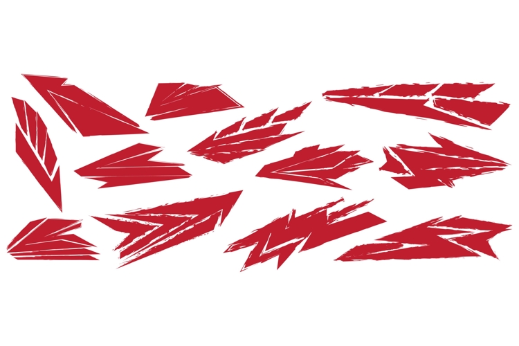 Red Grunge Paint Scratch Collection with Sporty Style