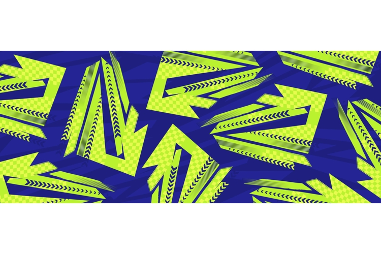Abstract Background with Green Sharp Shapes and Arrows