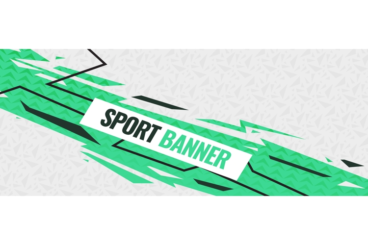Dynamic Sport Background with Green Lightning Bolt Shapes