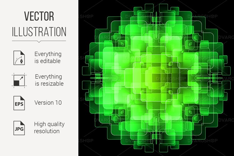 Background with green digital screens