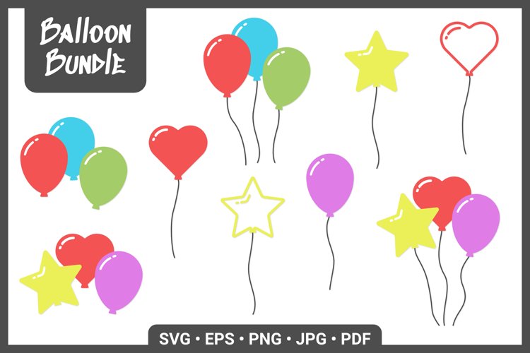 Ballon SVG File Bundle for Print on Demand POD & More