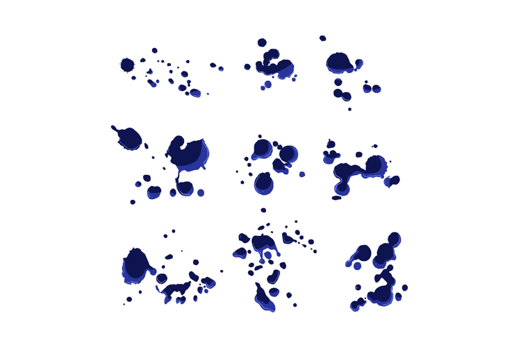 ballpoint pen splatter set cartoon