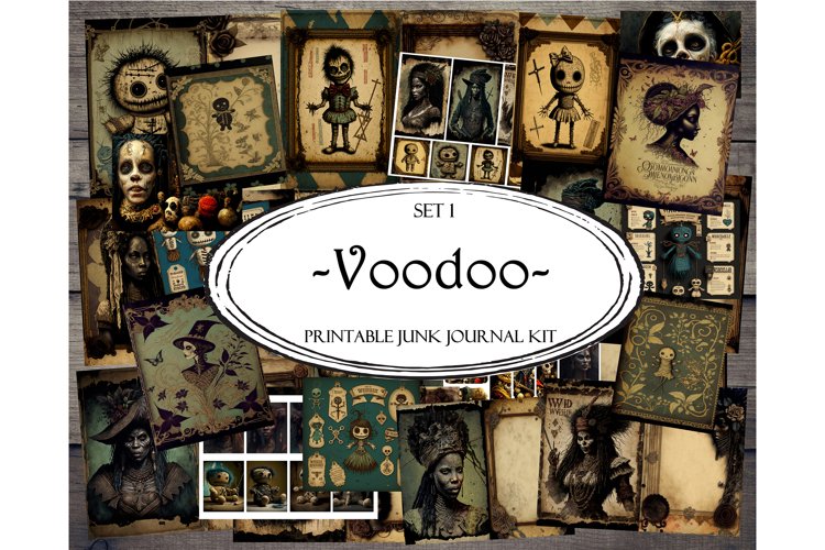 Voodoo Junk Journal Kit, Junk Journal Printable, Paper Craft