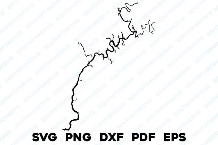Bankhead Lake Alabama Map Silhouette Shape Design (2364797)