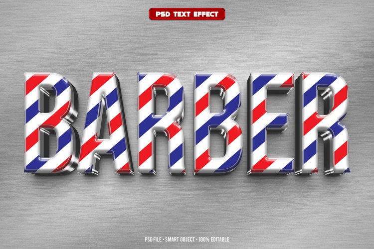 Barber 3D editable text effect