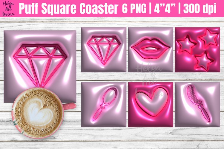 3D Puff Square Coaster Sublimation