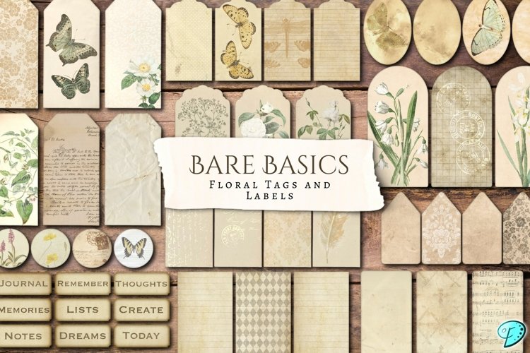 Bare Basics Floral Tags and Labels