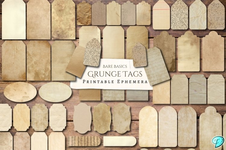 Bare Basics Grunge Tags Printables