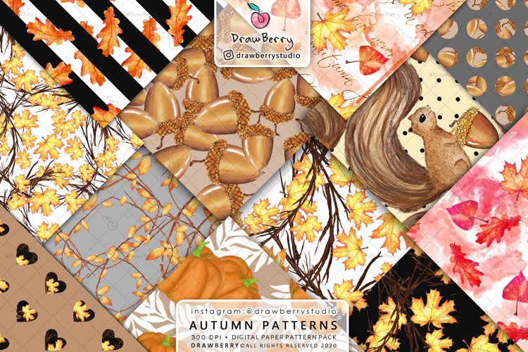 Fall Leaves Digital Patterns DP051