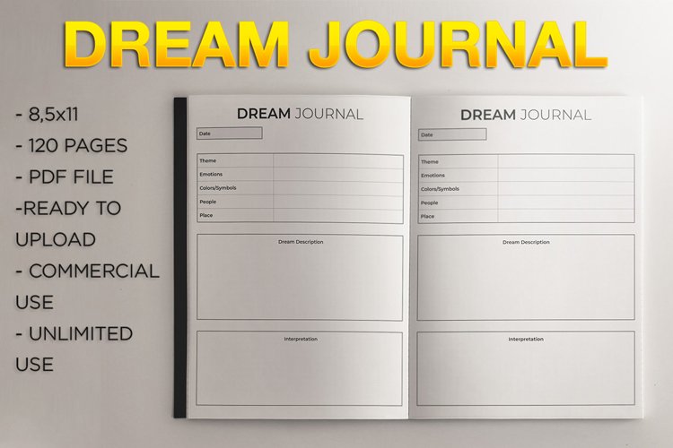 Dream Journal L KDP Template