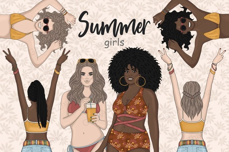Summer Natural GIRLS Tropical Vacation Sticker Set - PNG (1286257 ...