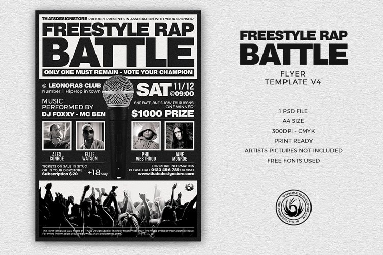 Freestyle Rap Battle Flyer Template V4