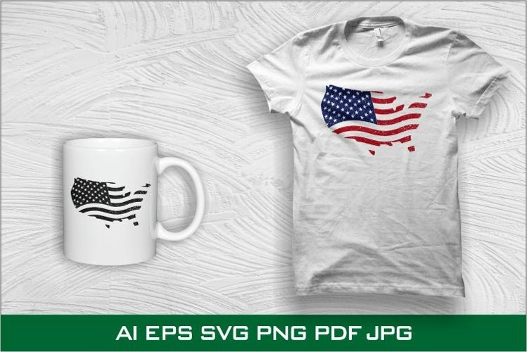 US Flag SVG|4th July SVG|Americans Flag with US Map Art