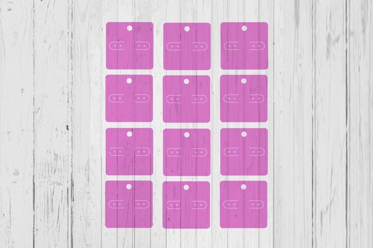 2 inch round square hoop Earrings card template (1131610)
