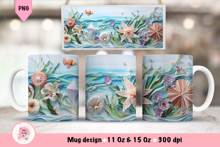 Beach 3D Mug Wrap For 11 oz and 15 oz