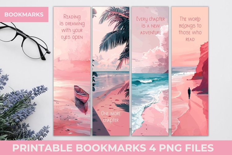 Beach bookmark, printable bookmark, inspirational (3584816)