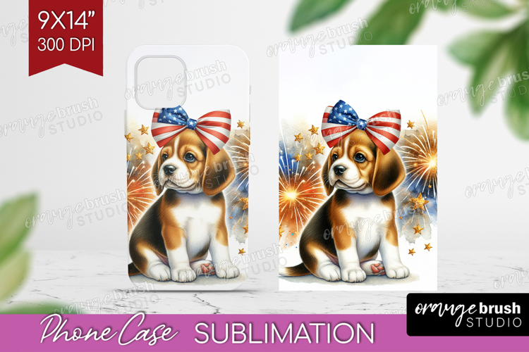 Beagle Dog Phone Case PNG Patriotic Dog Case PNG Sublimation