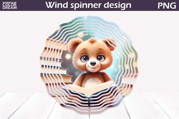 Bear Book Wind Spinner | Book Lover Wind Spinner (3365491)