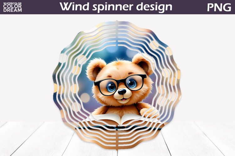 Bear Book Wind Spinner | Book Lover Wind Spinner (3365494)