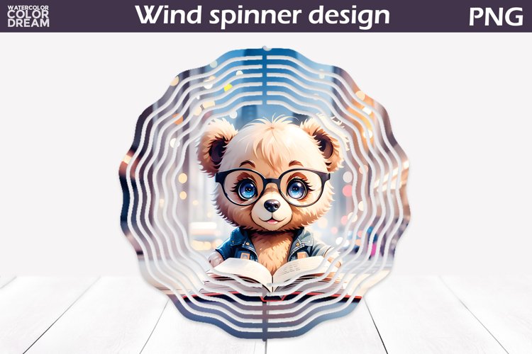 Bear Book Wind Spinner | Book Lover Wind Spinner (3365497)